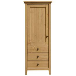 Wohn[glück]lich by Infantil Highboard Solvita, Kommode, Schrank, Hochschrank, Kiefer massiv, Breite 58 cm, Landhaus, braun