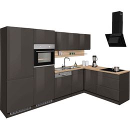 Kochstation Küche KS-Virginia, Stellbreite 290/190 cm cm, wahlweise mit Induktion, grau