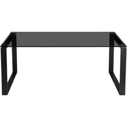 Places of Style Couchtisch Simsbury, Tischplatte aus gehärtetem Glas 0,8 cm, Gestell aus Metall, Höhe 45 cm, schwarz