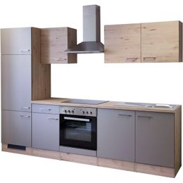 Flex-Well Küche Riva, wahlweise mit E-Geräten, Gesamtbreite 270 cm, grau