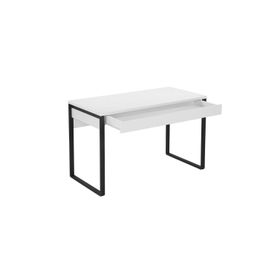 Places of Style Schreibtisch Moid, Computertisch im modernen Design, Breite 120 cm, mit Metallbeinen & Schublade, schwarz|weiß