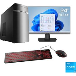 CSL Speed V25884 PC-Komplettsystem (24", Intel® Core i3 12100, Intel UHD Graphics 730, 8 GB RAM, 500 GB SSD), grau