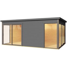 Lasita Maja Gartenhaus DOMEO 3 CARBONGRAU/ANTHRAZIT, BxT: 528,4x341,5 cm, (Set), 2-Raum, Fundamentmass 5088 x 3219, Carbongrau, grau