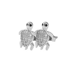 Adelia´s Adelia´s Paar Ohrstecker Ohrstecker Schildkröte aus 925 Silber mit Zirkonia, silberfarben
