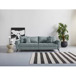 Inosign Big-Sofa Lörby, auch mit Aqua clean-Bezug, feine Steppung im Sitzbereich, lose Kissen, blau|grau