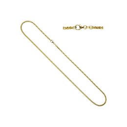 Jobo Goldkette, Zopfkette 585 Gold bicolor 45 cm 1,9 mm, gelb|goldfarben