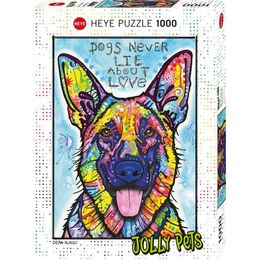 Heye Puzzle Dogs Never Lie, 1000 Puzzleteile, Made in Germany, bunt