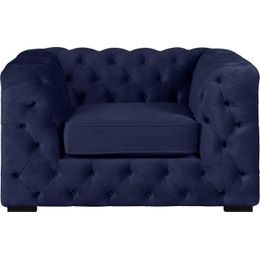 Guido Maria Kretschmer Home & Living Guido Maria Kretschmer Home&Living Chesterfield-Sessel Kalina, mit klassischer Chesterfield-Knopfheftung, sehr hochwertige Qualität, blau