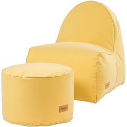 siena GARDEN Sitzsack FLOW.U Round Ø60cm*H40cm, Indoor & Outdoor, in verschiedenen Farben erhältlich, gelb