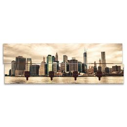 Artland Garderobenleiste Lower Manhattan Skyline, teilmontiert, beige