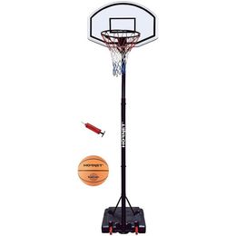 Hornet by Hudora Basketballständer Hornet 260 (Set, 3-St., Basketballständer mit Ball und Pumpe), mobil, höhenverstellbar bis 260 cm, schwarz|weiß