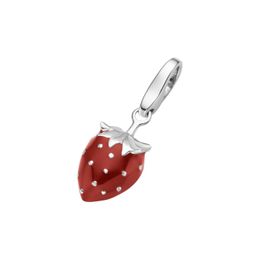 Giorgio Martello MILANO Charm-Einhänger Erdbeere, Silber 925, rot