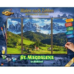 Schipper Malen nach Zahlen Meisterklasse Triptychon - St. Magdalena in Südtirol, Made in Germany, bunt