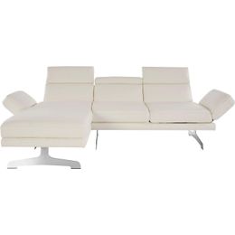 Places of Style Ecksofa Amantea L-Form, mit Arm- und Kopfteilverstellung, mit Drehsitz und Rückenverstellung, beige