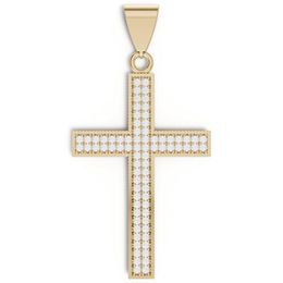Firetti Kreuzanhänger Schmuck Geschenk Gold 375 Halsschmuck Anhänger Halskette Kreuz, mit Zirkonia (synth), gelb|goldfarben|weiß