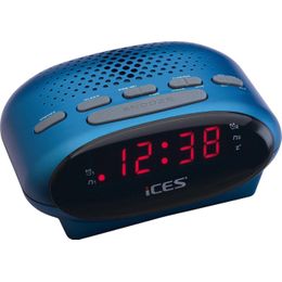 Lenco Radiowecker ICR-210 FM-Uhrenradio mit 2 Weckzeiten und Schlummerfunktion, blau