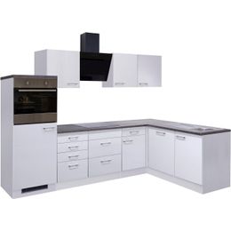 Flex-Well Küche Lucca, wahlw. mit E-Geräten, Stellmaß 280x170 cm, viele Farbvarianten, weiß