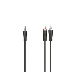 Hama Klinken-Cinch-Kabel, 3,5-mm-Klinken-Steck.-2 Cinch-Steck., 1,5m,Stereo Audio-Kabel, (150 cm), schwarz