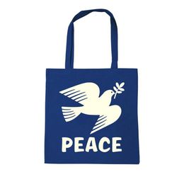 logoshirt Schultertasche Peace - Friedenstaube, mit Peace-Motiv, blau