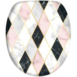 Sanilo WC-Sitz Diamond, mit Absenkautomatik, BxL: 37,7 x 42,0 - 47,0 cm, grau|rosa|schwarz