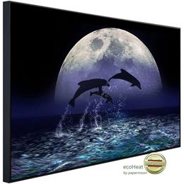 papermoon Infrarotheizung Delfine bei Nacht, sehr angenehme Strahlungswärme, bunt