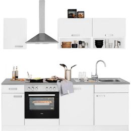 Wiho-Küchen wiho Küchen Küchenzeile Husum, ohne E-Geräte, Breite 220 cm, grau|weiß