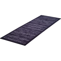 Küchenläufer Hamada, Grund, rechteckig, Höhe: 8 mm, In- und Outdoor geeignet, Teppich-Läufer mit Bordüre, grau|schwarz