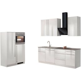 Wiho-Küchen wiho Küchen Küchenzeile Chicago, mit E-Geräten, Gesamtbreite 330 cm, grau|weiß