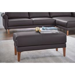 Hülsta Sofa hülsta sofa Hockerbank hs.450, Füße aus Massivholz, braun|grau