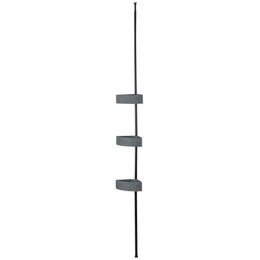 Wenko Duschregal Villata, mit 3 Körben, ausziehbar, grau|schwarz