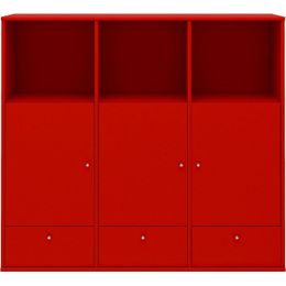 Hammel Furniture Highboard Mistral Hochkommode, Hochschrank, mit Türen und Schubladen, Breite: 133cm, anpassungsbar Designmöbel, rot