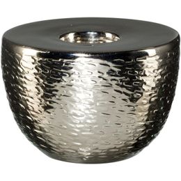 Creativ deco Teelichthalter (4 St), mit schimmerndem Effekt, 4er Set, Ø ca. 10 cm, silberfarben