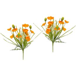 Kunstblume Mohnblumen, my home, Höhe 47 cm, 2er Set, orange