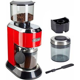 De'Longhi De'Longhi Kaffeemühle Dedica KG520.R, 150 W, Kegelmahlwerk, 350 g Bohnenbehälter, rot