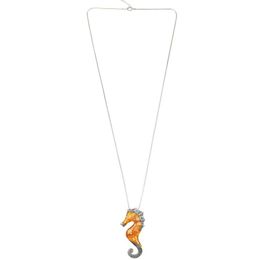 Collezione Alessandro Lange Kette Seahorse, mit Seepferdchenanhänger, orange
