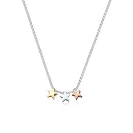 Elli Kette mit Anhänger Drei Sterne Astro Look Basic 925 Sterling Silber, bunt