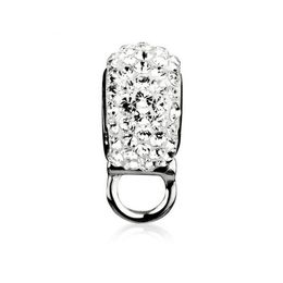 NENALINA Charm-Einhänger Charm Träger Bead Kristalle 925 Silber, silberfarben