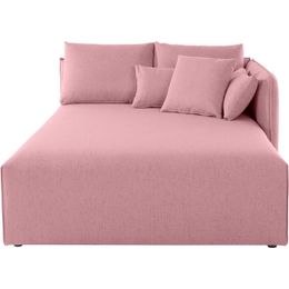 Andas Ottomane Nöre, Lounge-Modul - zum eigenen Zusammenstellen, Breite 138cm, Tiefe 168cm, rosa