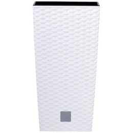 Prosperplast Pflanzkübel Rato square, BxTxH: 20x20x37,6 cm, grau|weiß