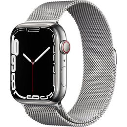 Apple Watch Series 7 GPS + Cellular, 45mm Smartwatch (Watch OS 8), silberfarben