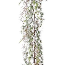 Winterliche Kunstpflanze Weihnachtsdeko, Weihnachtsgirlande Zeder, Creativ green, Girlande mit künstlichem Schnee bedeckt, 180 cm, grün