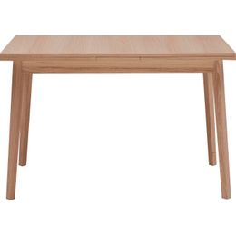 Hammel Furniture Esstisch Basic Single, schnell innenliegende Einlegeplatten ausziehbar, 120(220)x80 cm, Melamin / Massivholz, stabiler dänische Design Tisch, beige