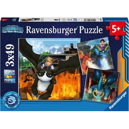 Ravensburger Puzzle Dragons: Die 9 Welten, 147 Puzzleteile, 3 x 49 Teile; Made in Europe; FSC® - schützt Wald - weltweit, bunt