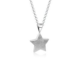 NENALINA Kette mit Anhänger Stern Star Anhänger Astro Gebürstet 925 Silber, silberfarben