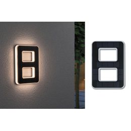 Paulmann LED Außen-Wandleuchte Solar Hausnummer, LED fest integriert, Warmweiß, LED-Modul, Hausnummern, Buchstaben wählbar, Akku wechselbar, schwarz