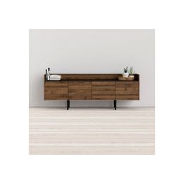 Home Affaire Sideboard Unit, pflegeleichte Folienbeschichtung, mit vielen Stauraummöglichkeiten, braun|schwarz