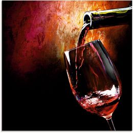Artland Glasbild Wein - Rotwein, Getränke (1 St), in verschiedenen Größen, rot