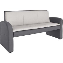 exxpo - sofa fashion Hockerbank, mit Rückenlehne, grau