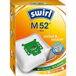 Swirl Staubsaugerbeutel M 52, passend für Miele, 4er- Pack, weiß