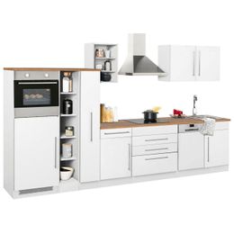 Kochstation Küchenzeile KS-Samos, ohne E-Geräte, Breite 350 cm, weiß